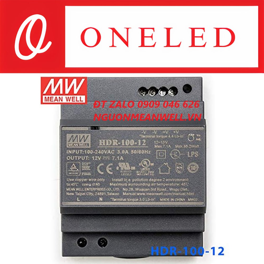 Bộ nguồn Meanwell HDR-100-12